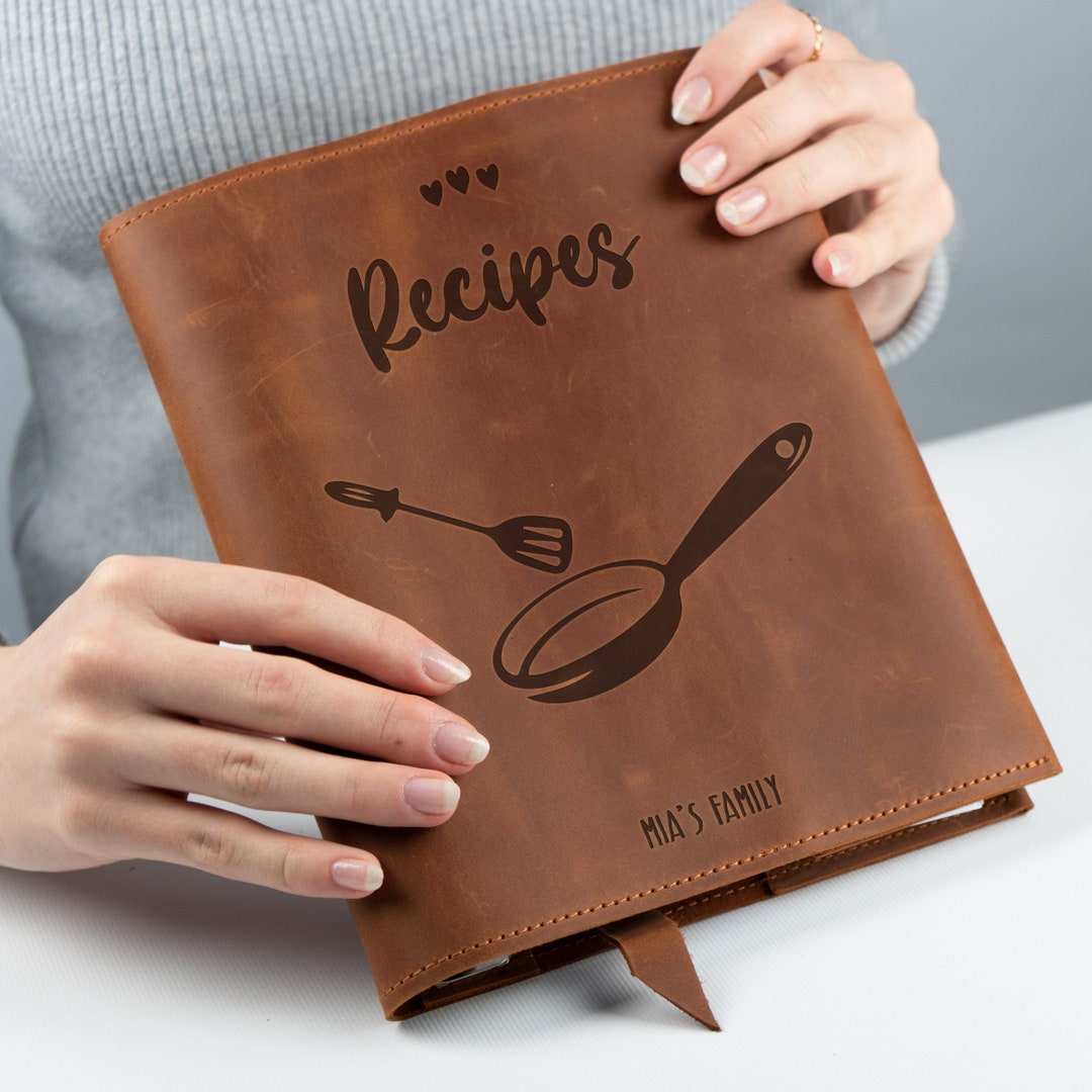 Personalized Leather Recipe Book, Heirloom Cookbook, A5 Recipe Book ...