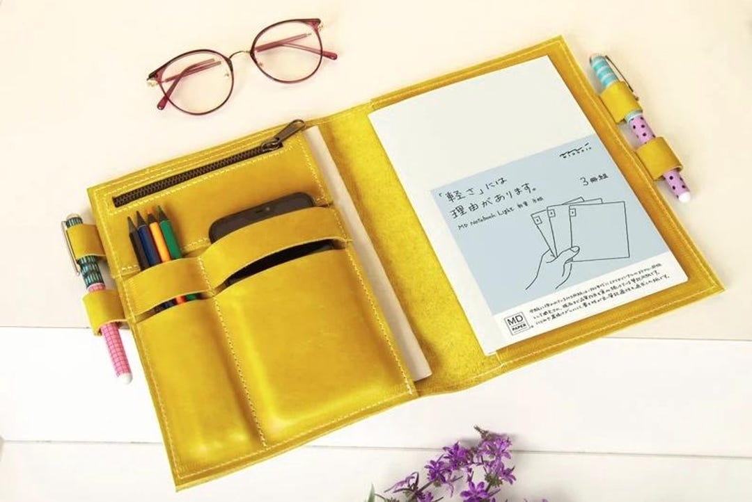 Leather Midori A5 Notebook Cover, Personalized Midori Cover A5, Midori ...
