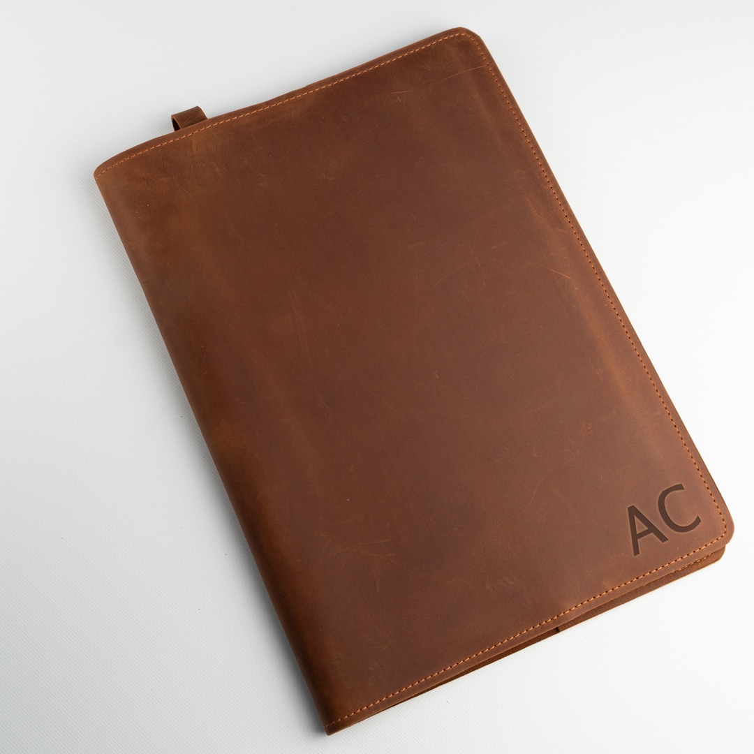 Leather Notebook Cover A4, Large Notebook, Engraved Notebook, Custom ...