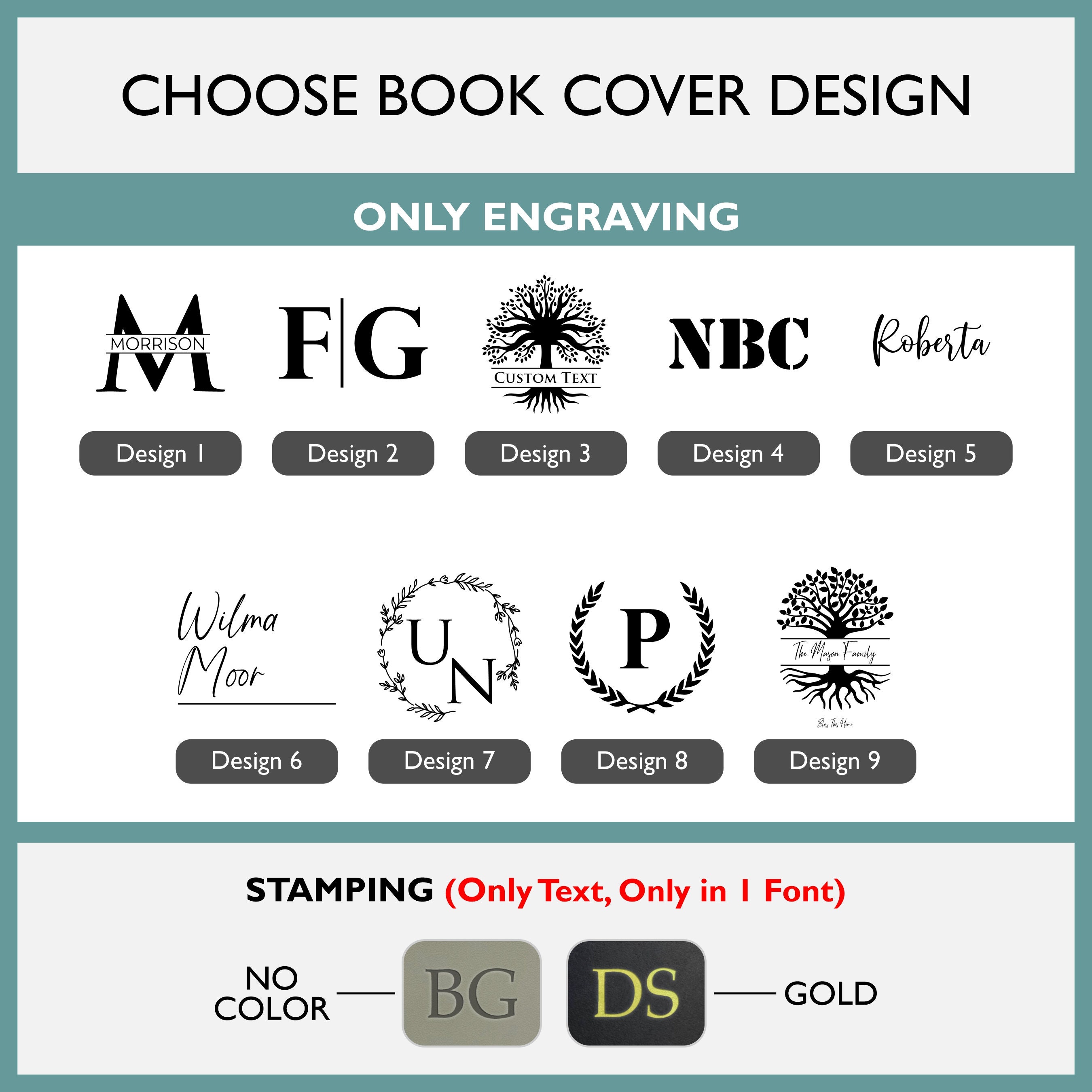 Engraved Book Cover, Leather Book Cover Personalized, Leather Book ...