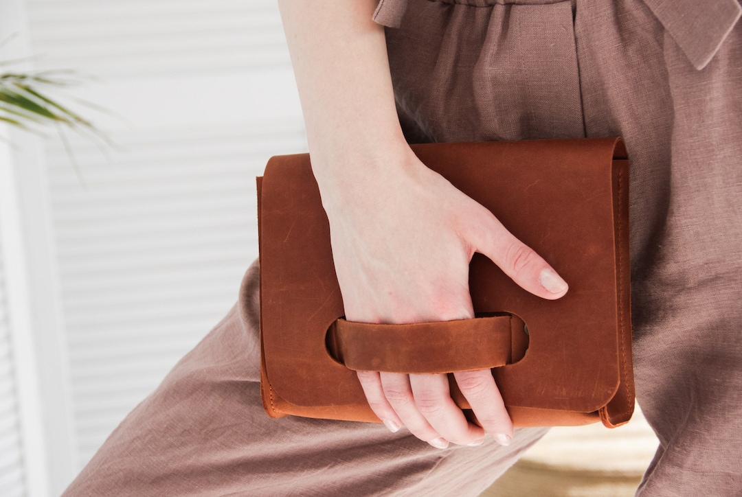 Personalized Clutch Bag,clutch With Handle,leather Clutch Bag,handmade ...