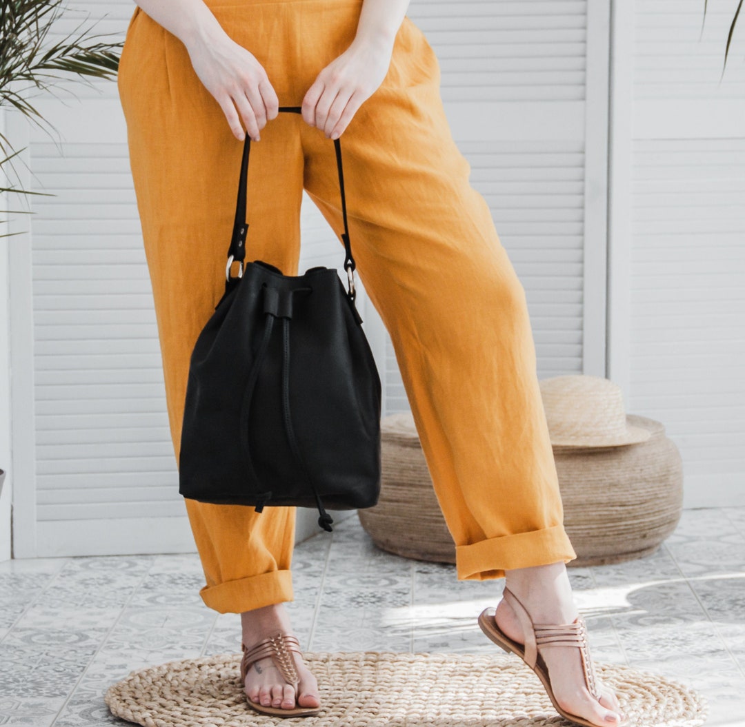 Handmade Bucket Bag,leather Bucket Bag Women,handmade Shoulder Bag ...