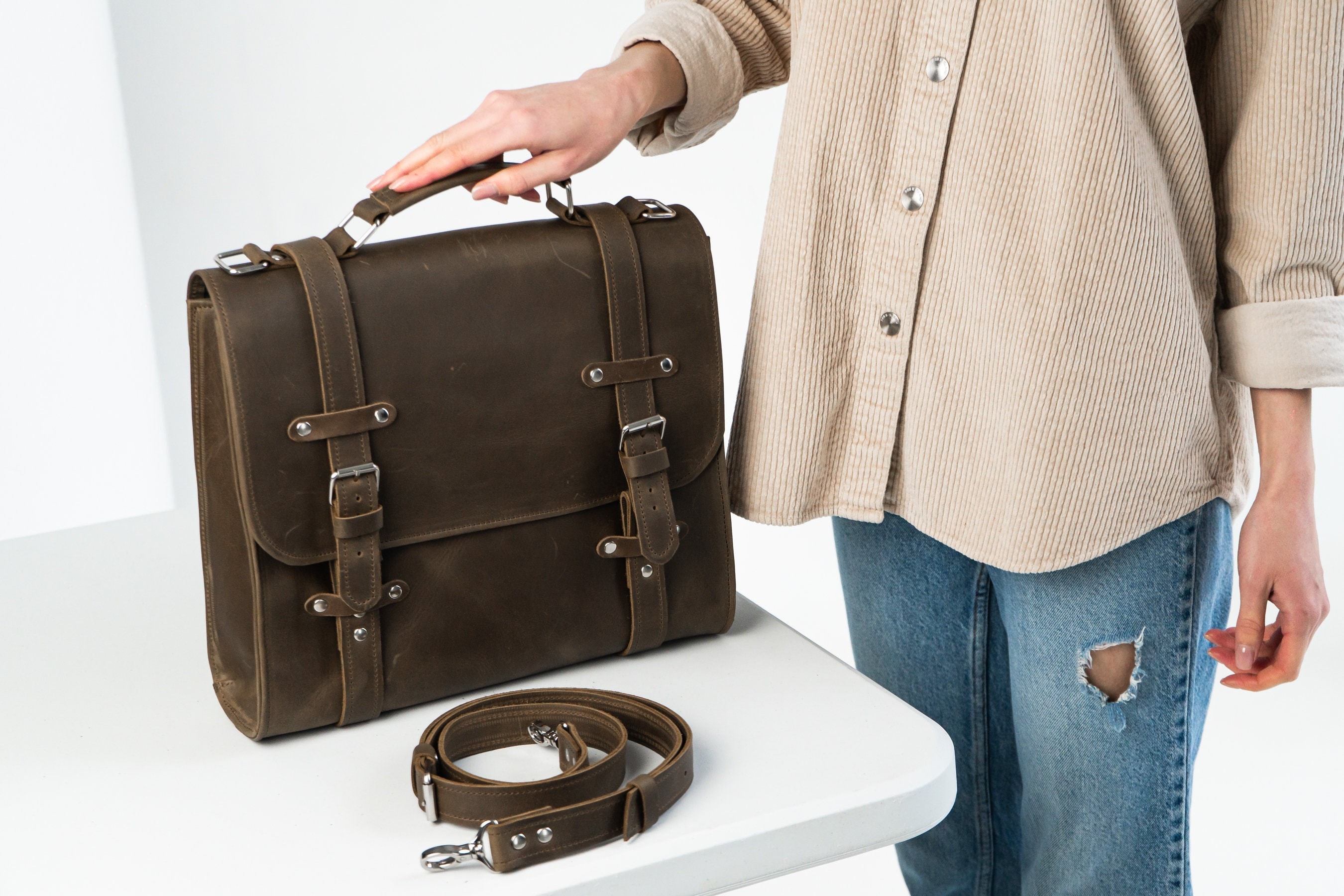 Leather Satchel Handbag, Leather Crossbody Satchel for Women, Womens ...