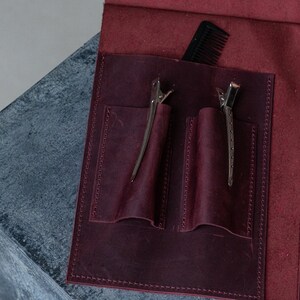 Leather Scissors Case, Leather Barber Bag Roll, Custom Barber Roll ...