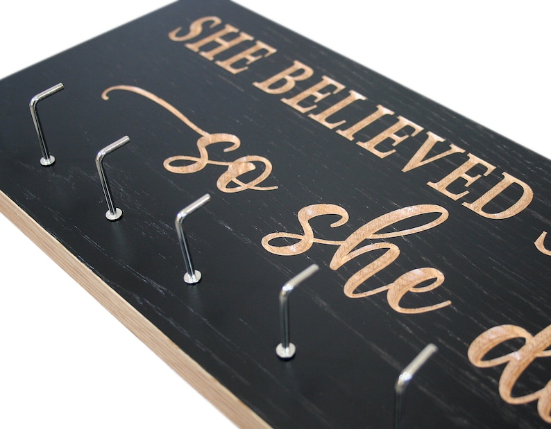 Medal Display Rack With She Believed She Could so She Did, Running ...