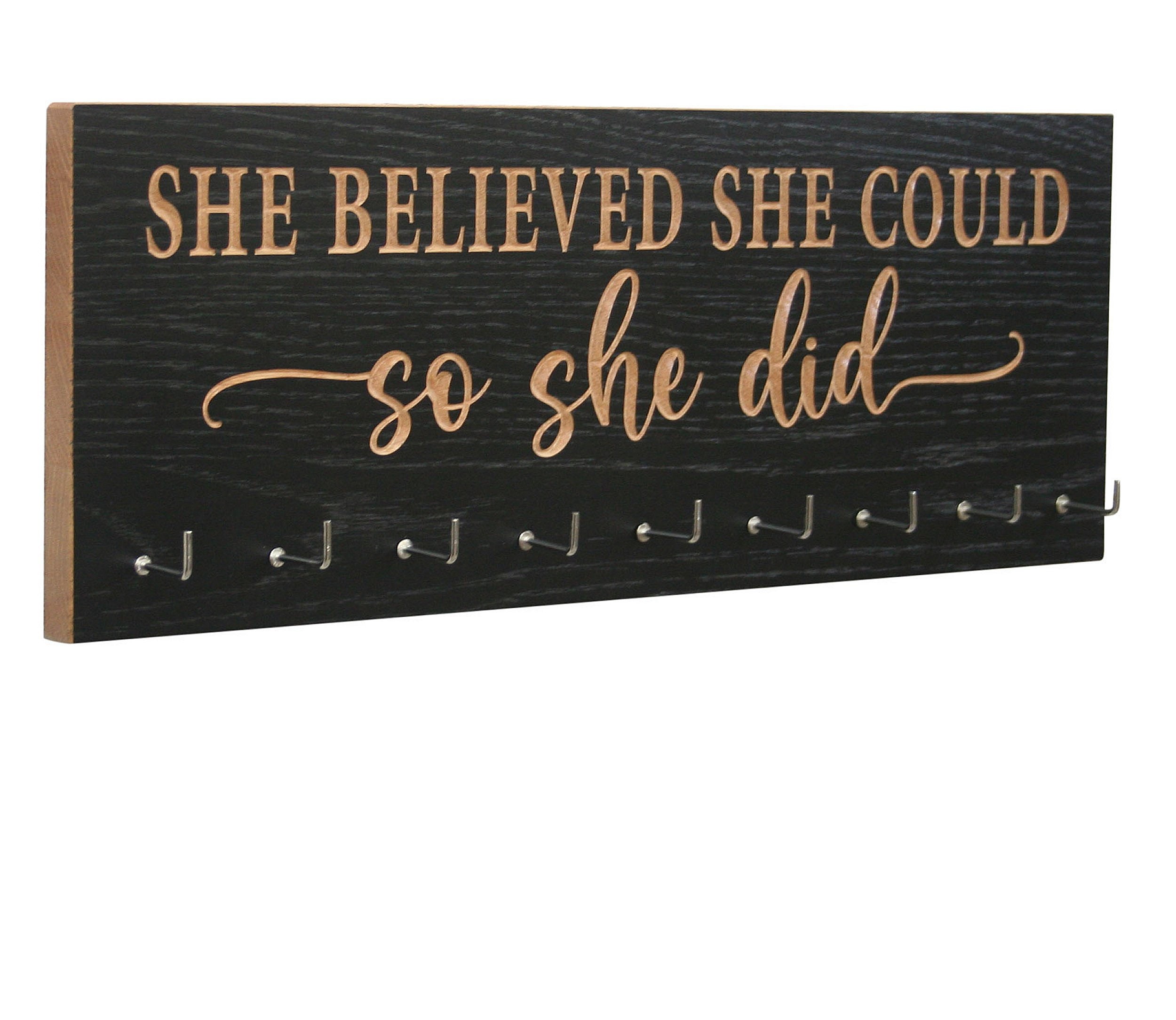 Medal Display Rack With She Believed She Could so She Did, Running ...