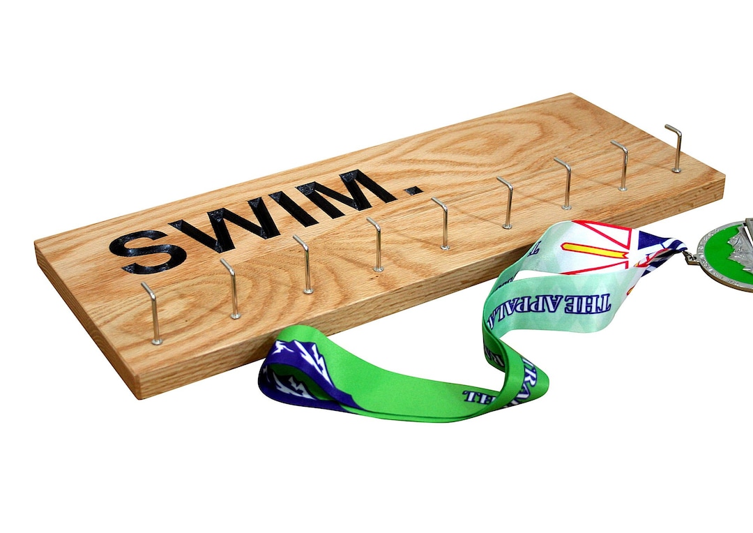 Personalized Swimming Medal Holder Custom Swim Awards Rack Swimmer Gift ...