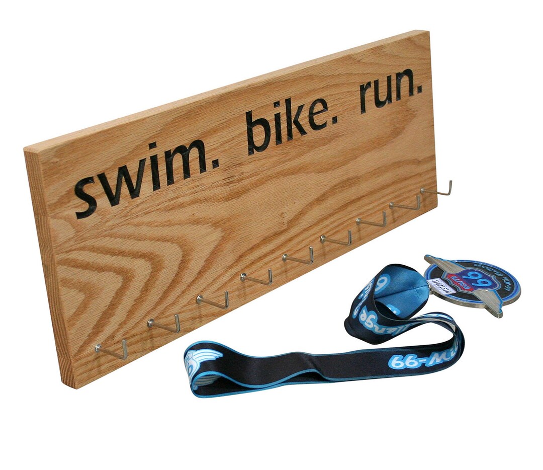Custom Medal Hanger Display, Swim Bike Run, Marathon Medal Display ...