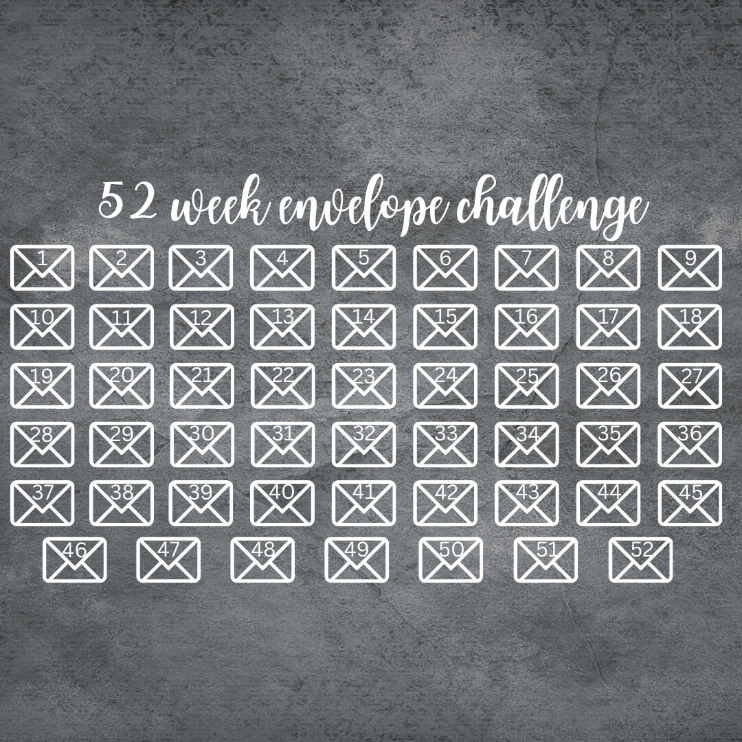 52 Week Envelope Savings Challenge - Etsy