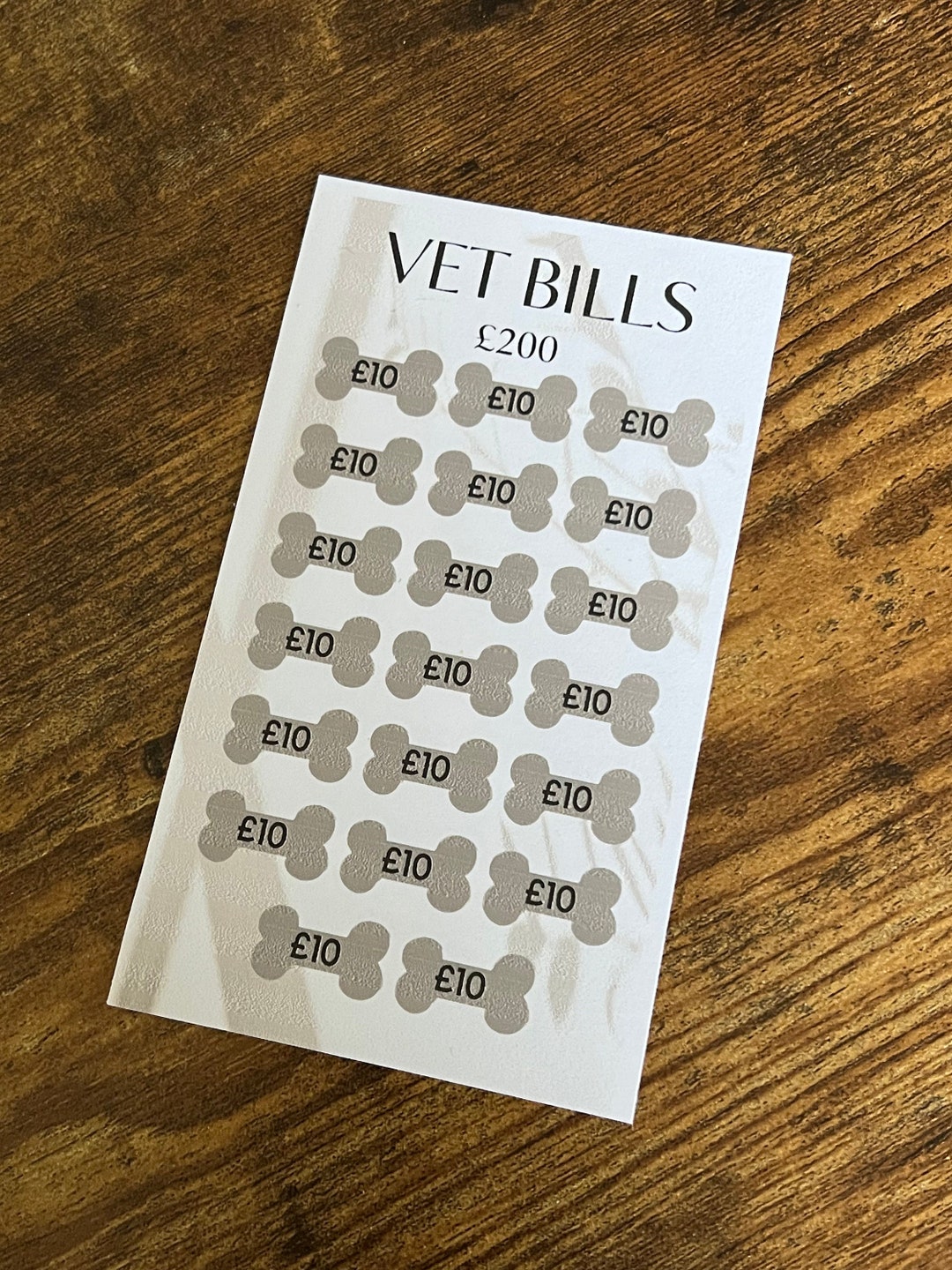Vet Bills Savings Challenge - Etsy