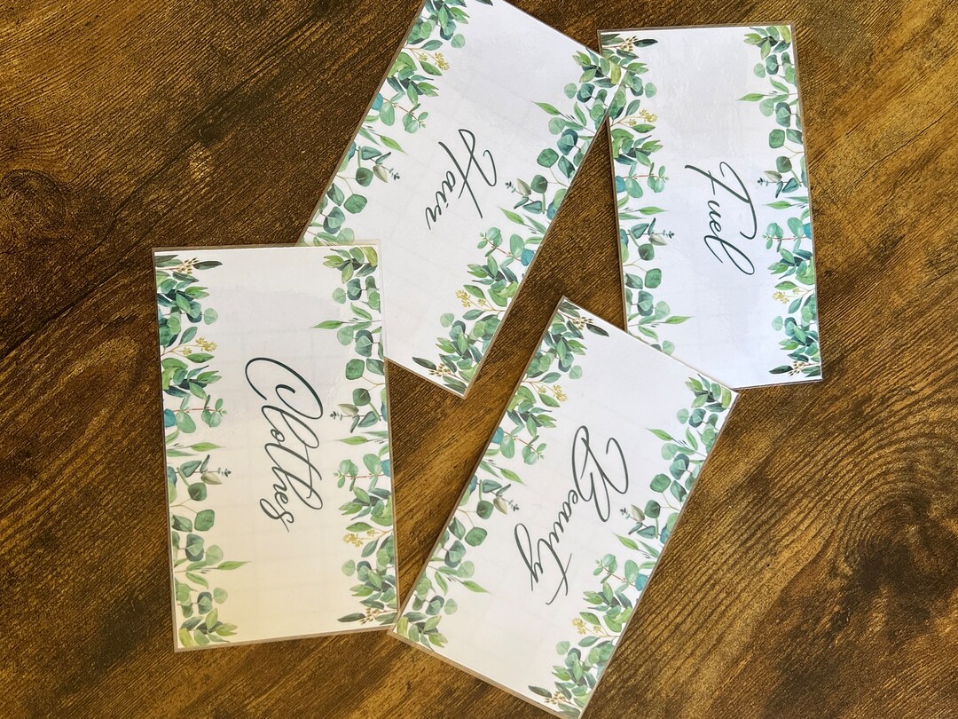 Personalised Eucalyptus Style Inserts for Cash Wallets A6 Cash Stuffing ...