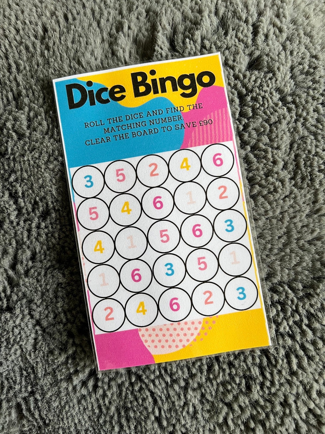 Dice Bingo Savings Challenge Cash Stuffing Budgeting A6 - Etsy