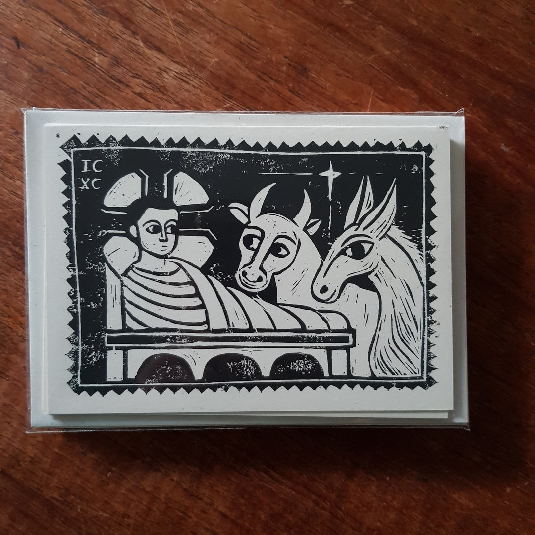 4x Hand Printed Nativity Christmas Cards. Coptic Orthodox Style. - Etsy