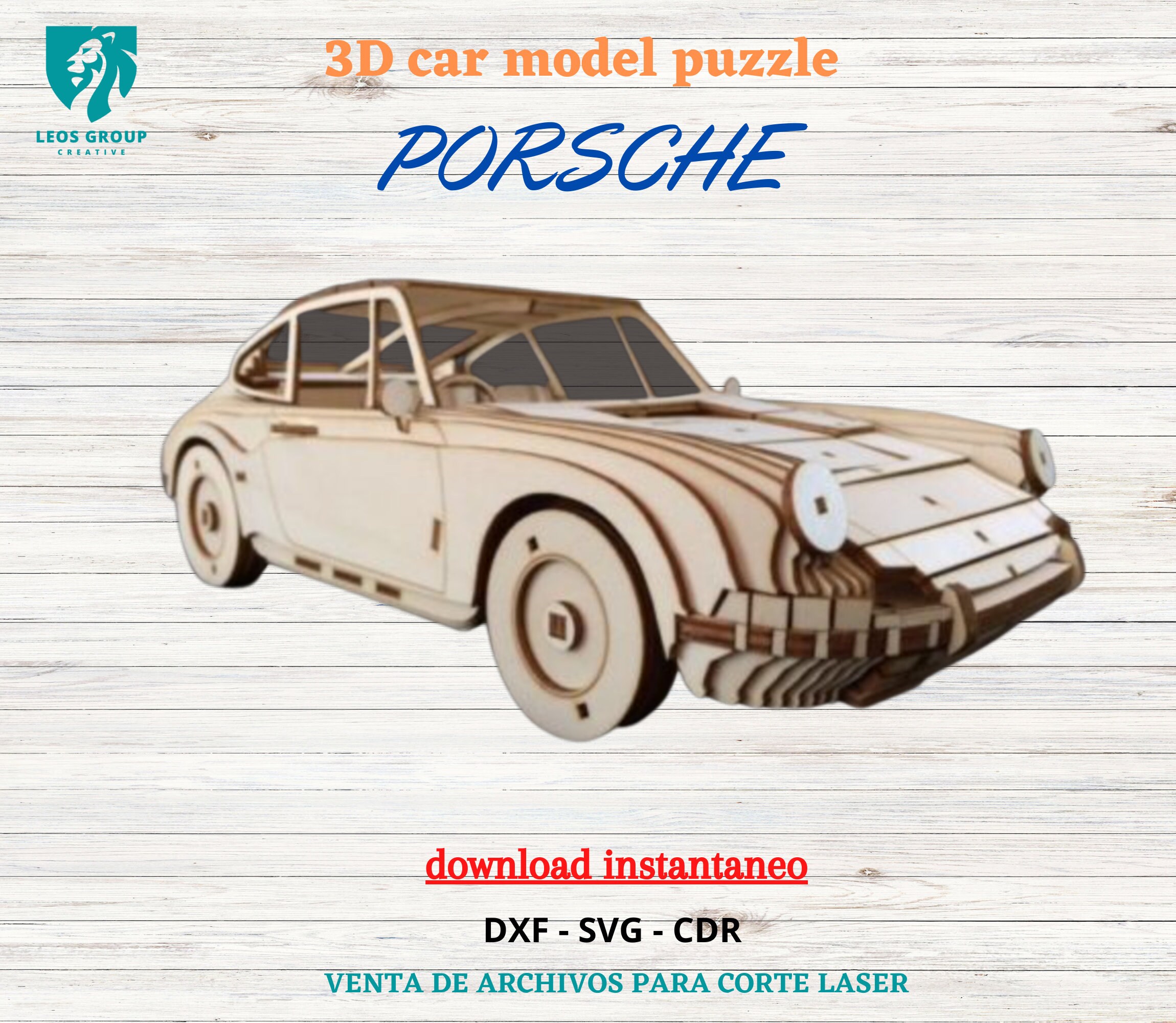 3D Car Model Puzzle Porsche Laser Cut Cut Files Cnc Router - Etsy