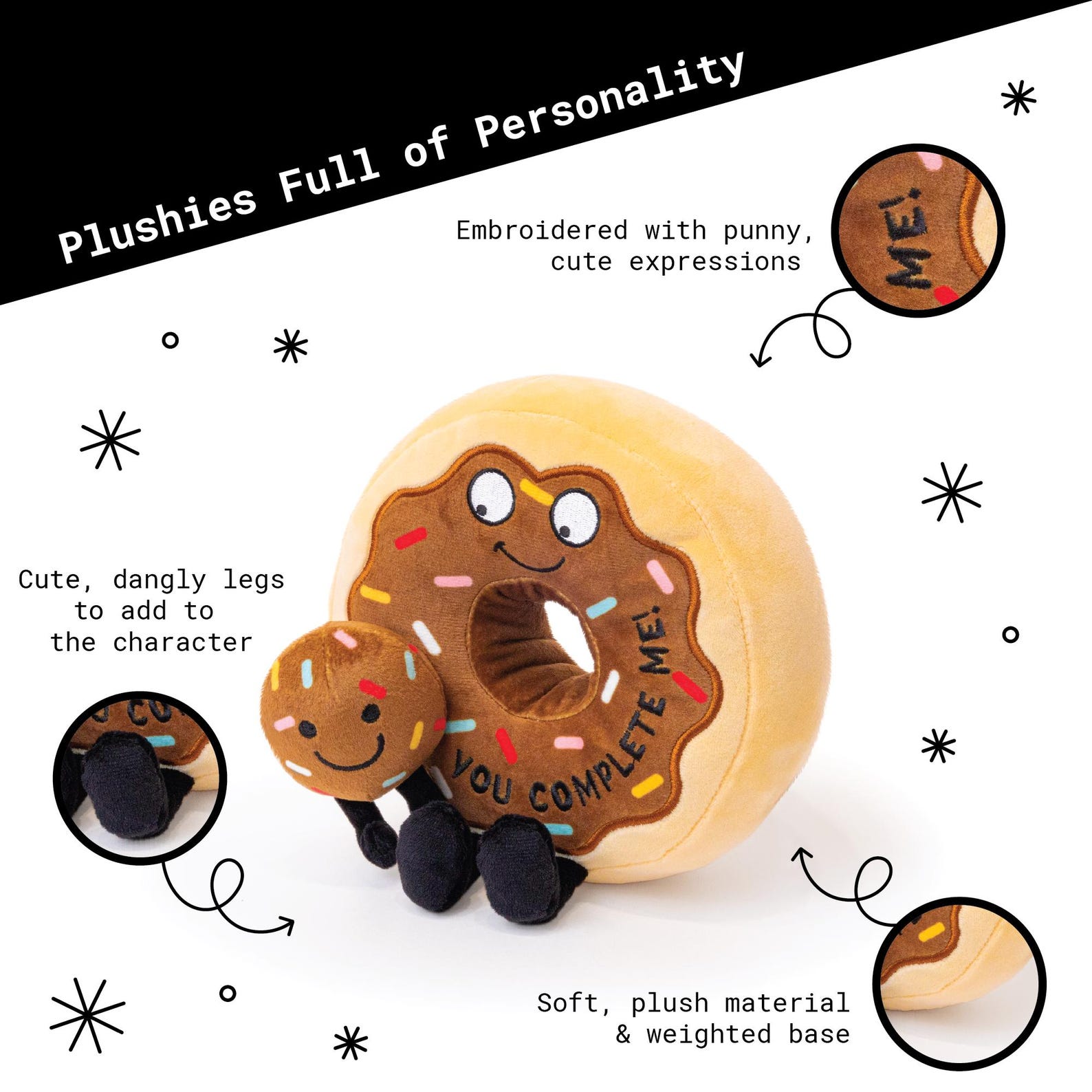 Punchkins Plush Gifts - "you Complete Me" Funny and Cute Plush Meme ...