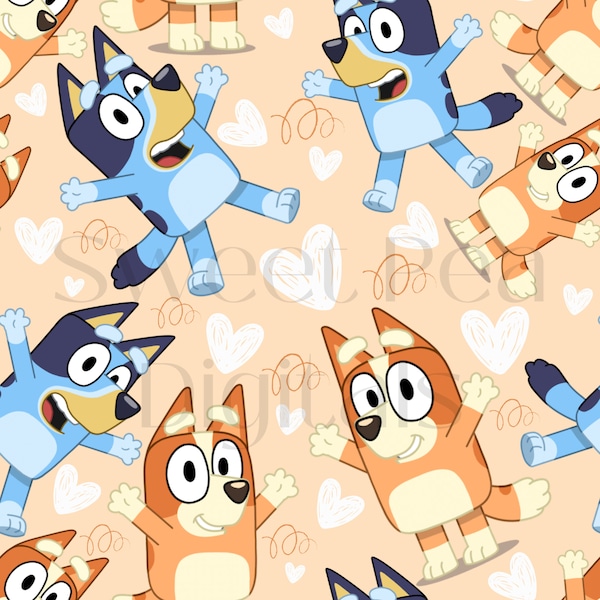 Bluey Seamless Pattern - Etsy