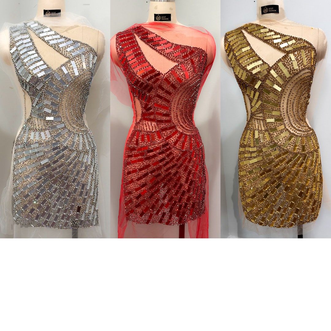 MIRAGE Full Bodice Rhinestone Mirror Appliqué - Etsy