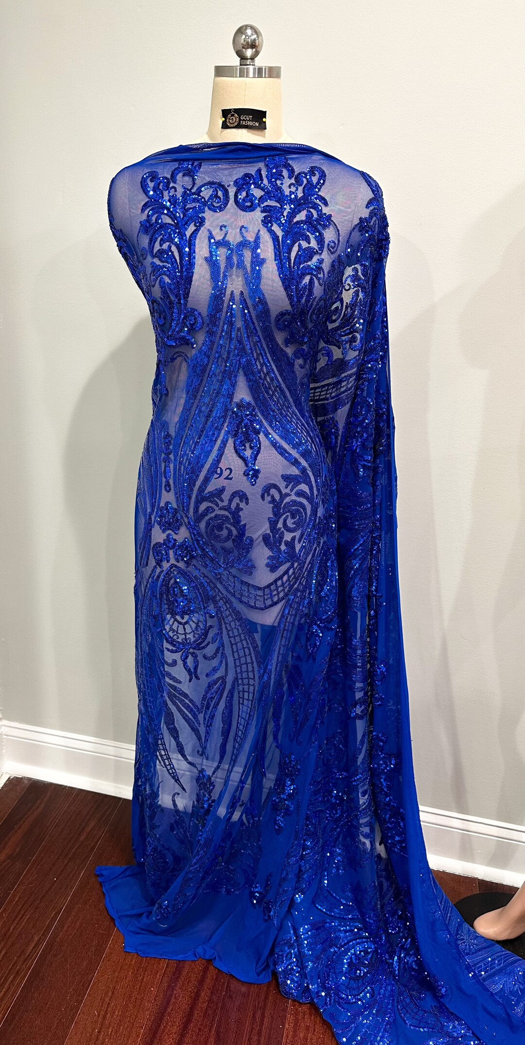 Royal Blue 4 Way Stretch Sequin Lace Fabric - Etsy