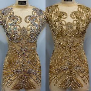 LUXE Full Bodice Rhinestone Applique - Etsy