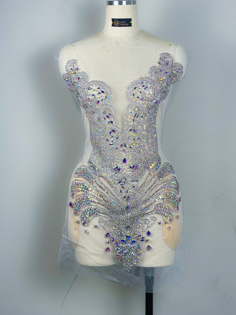 FIONA Full Bodice Rhinestone Applique - Etsy