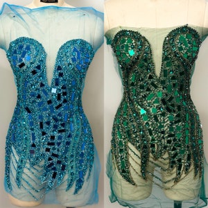 MIRROR Full Bodice Rhinestone Appliqué - Etsy