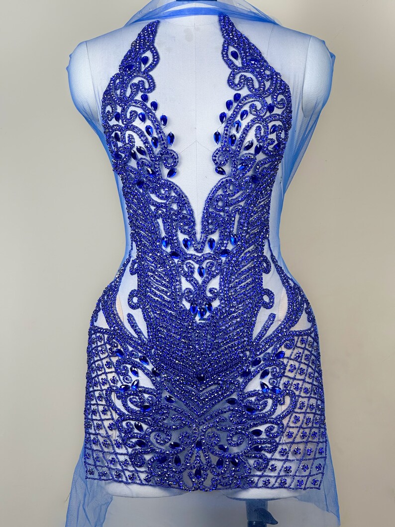 LORI Full Bodice Rhinestones Applique - Etsy