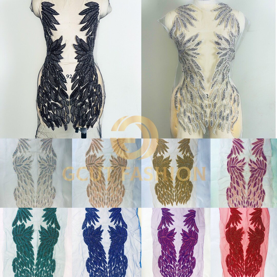 LEAF Full Bodice Rhinestone Appliqué - Etsy