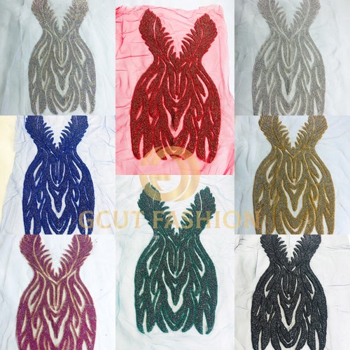 LORI Full Bodice Rhinestones Applique - Etsy