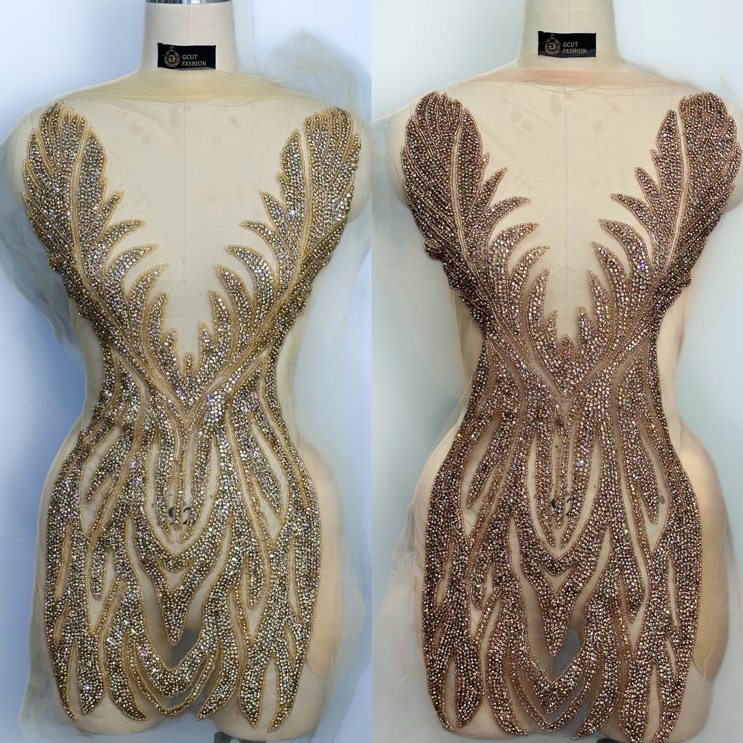 DARE Full Bodice Rhinestones Applique - Etsy