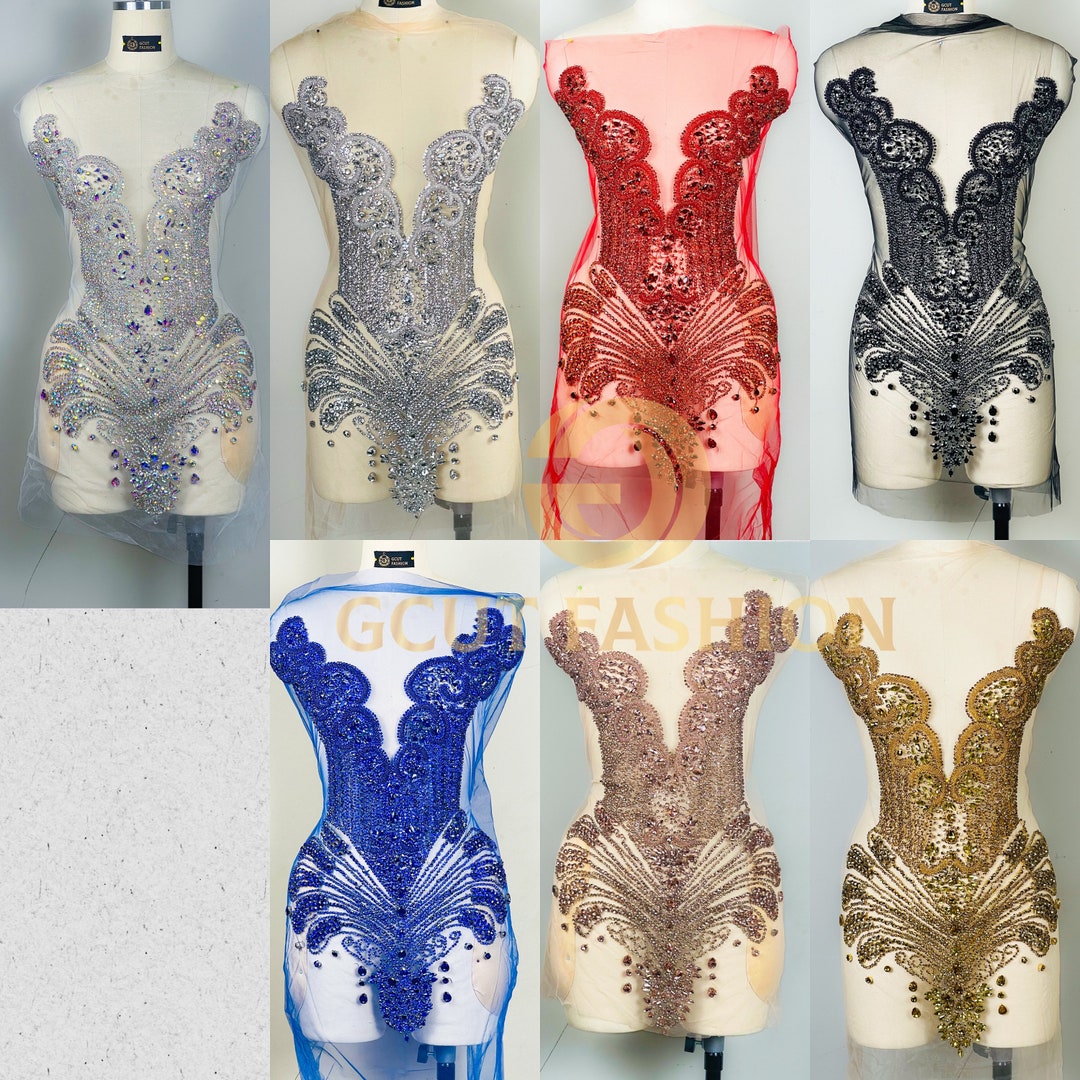 FIONA Full Bodice Rhinestone Applique - Etsy