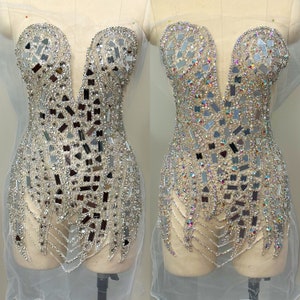 MIRROR Full Bodice Rhinestone Appliqué - Etsy