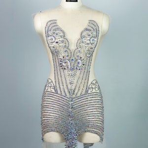 LINDA Full Rhinestone Bodice Appliqué - Etsy