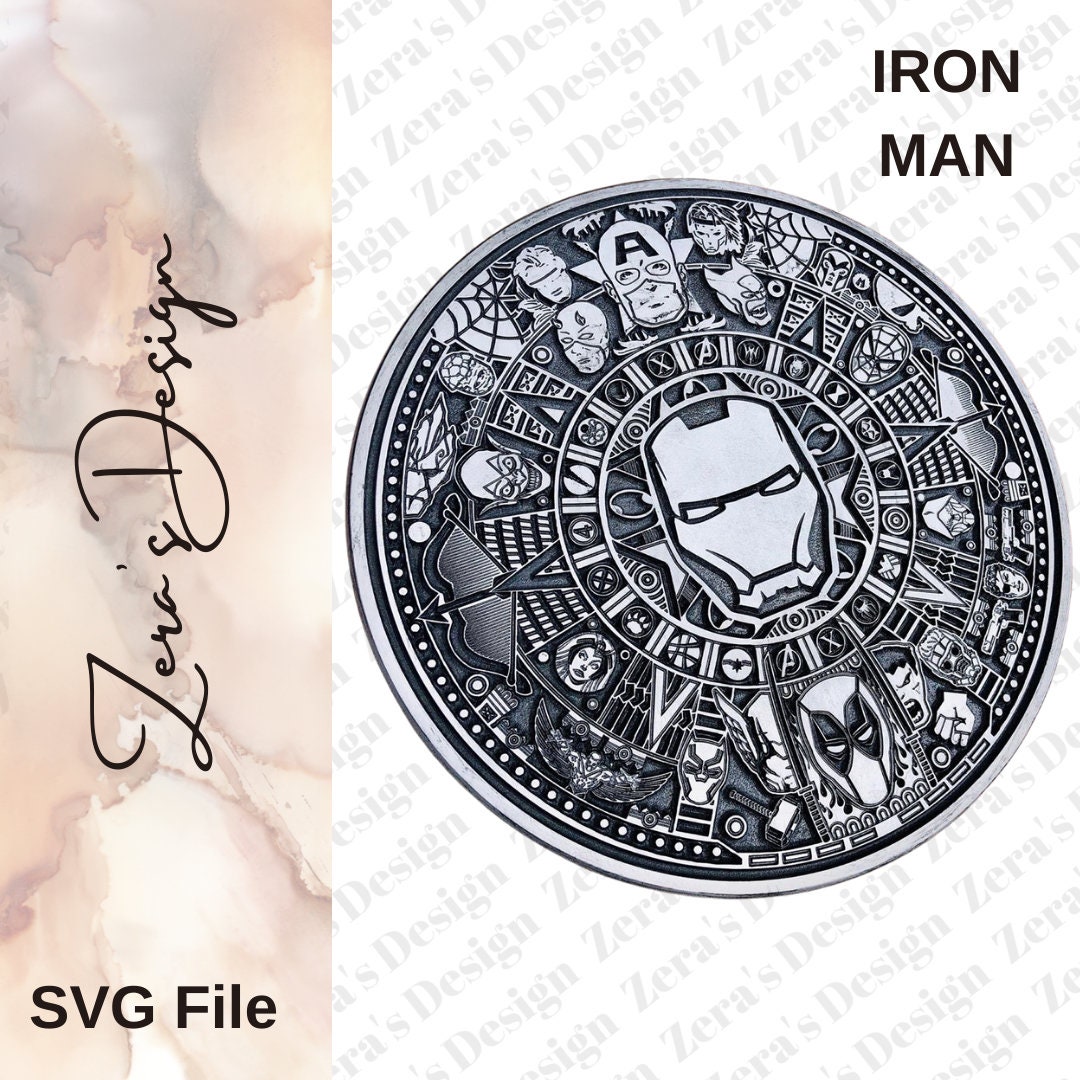 Laser Cut Iron Man MARVEL Calendar Template SVG File, Instant Digital ...