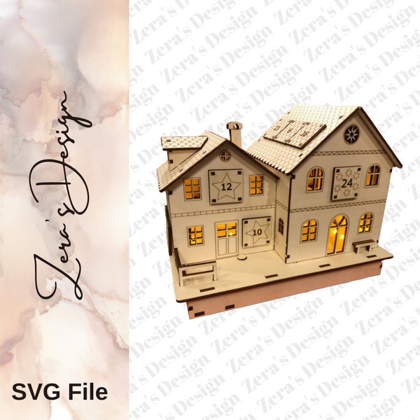 Laser Cut House Advent Calendar - Etsy
