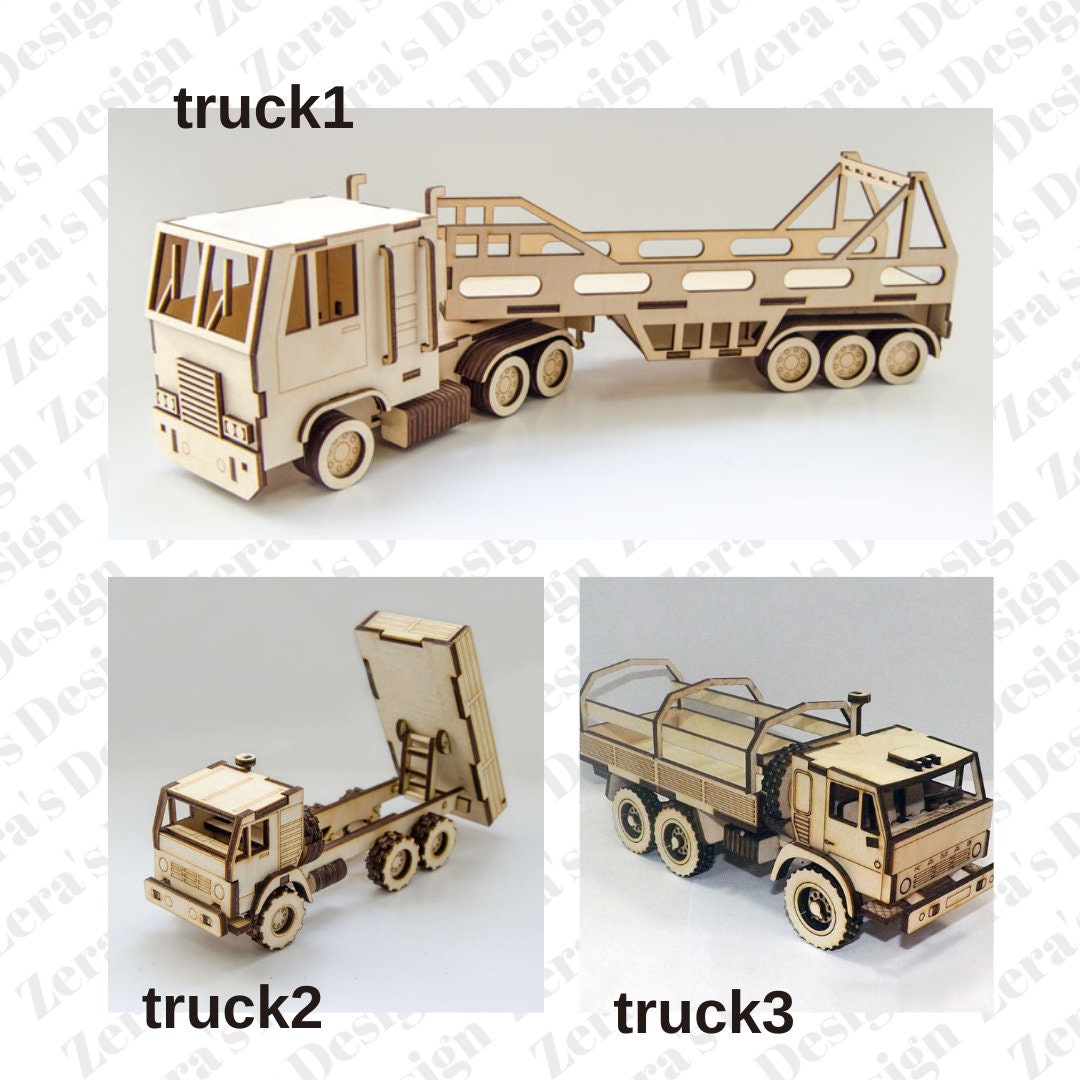 Laser Cut 3 Truck Puzzle SVG File, Instant Digital Download,laser Cut ...