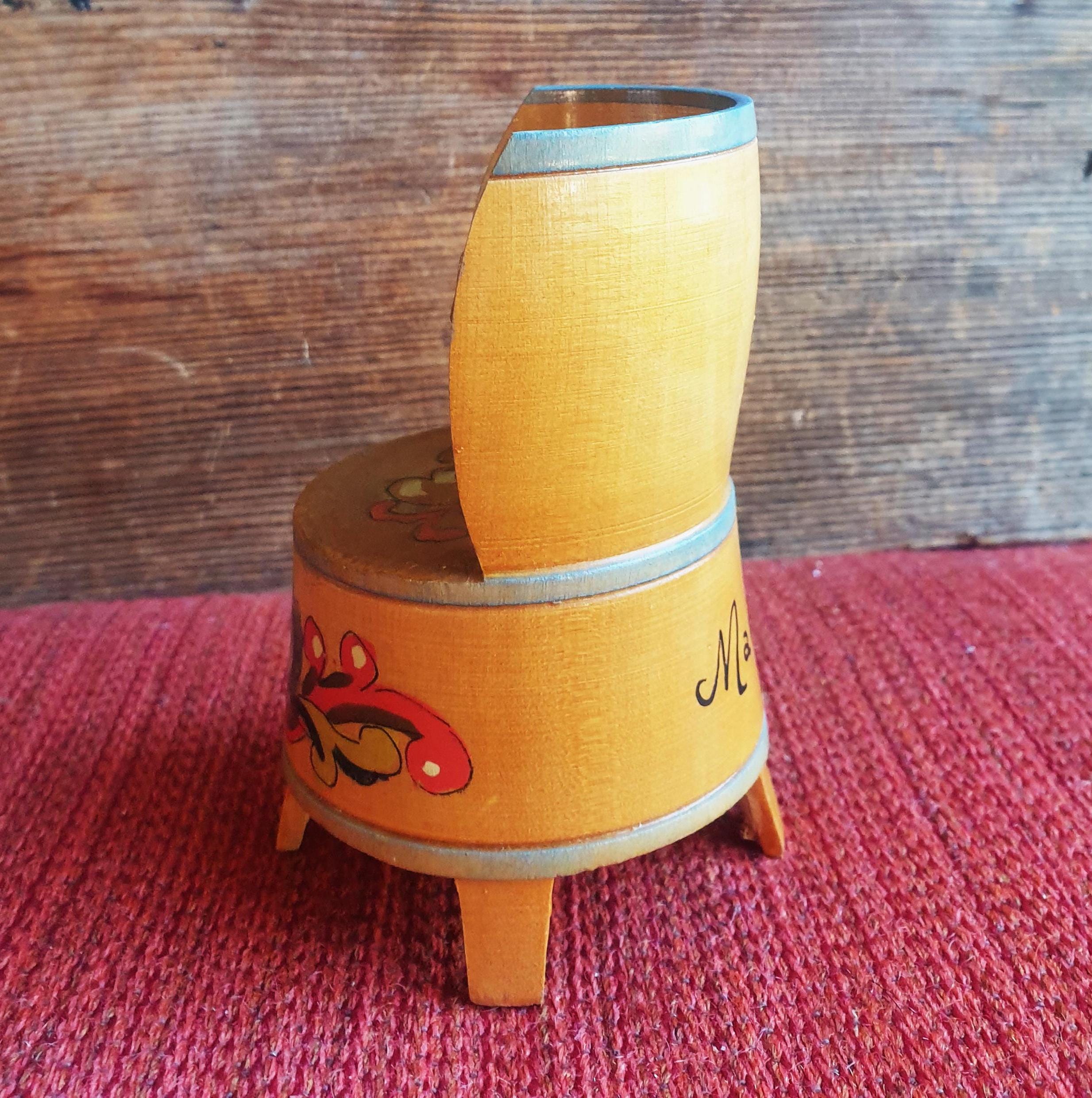 Norwegian Miniature Kubbestol Handcarved Wooden Chair Folk Art Decor ...