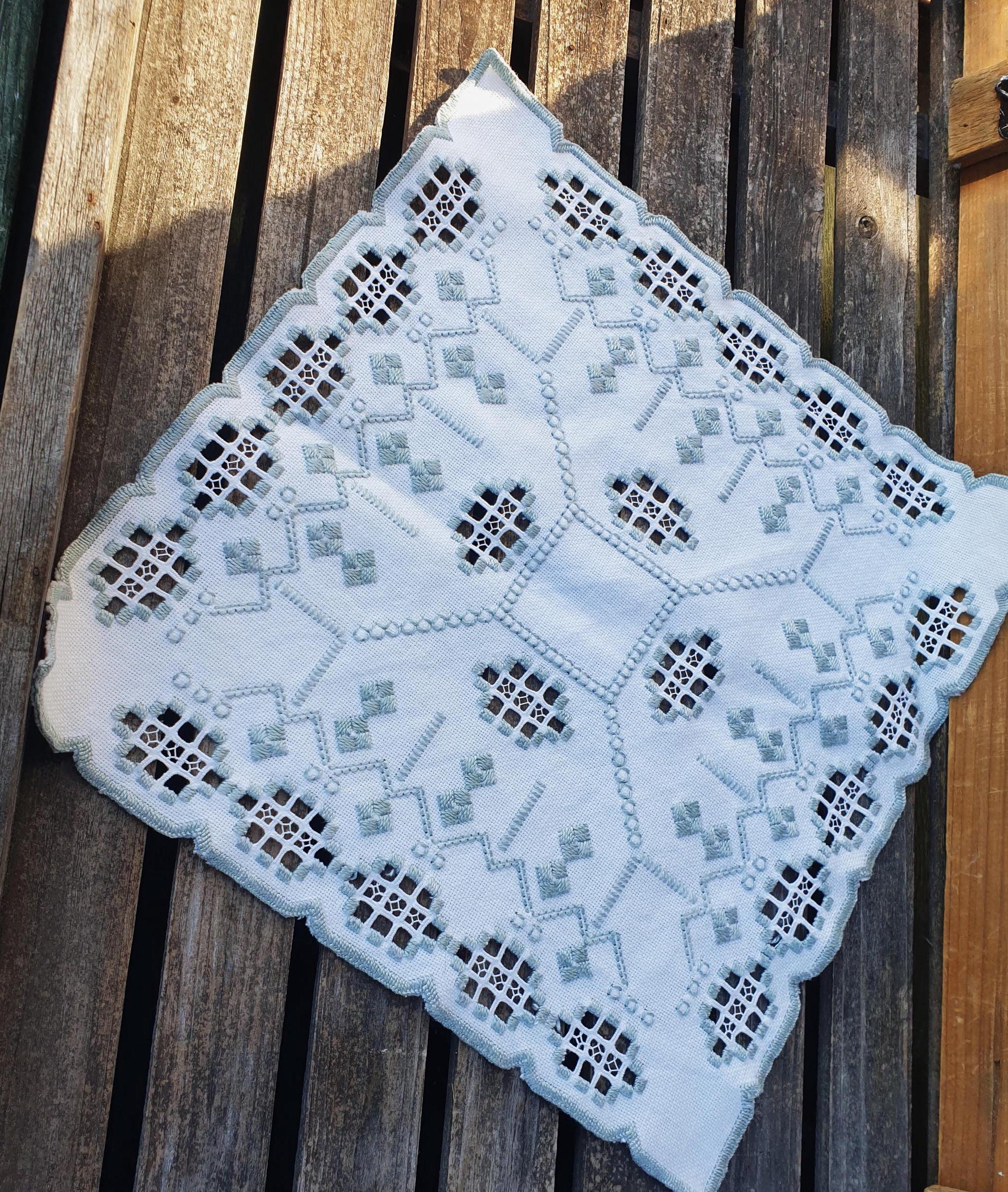 Hardanger Norwegian Embroidery Vintage Tablecloth Centerpiece ...