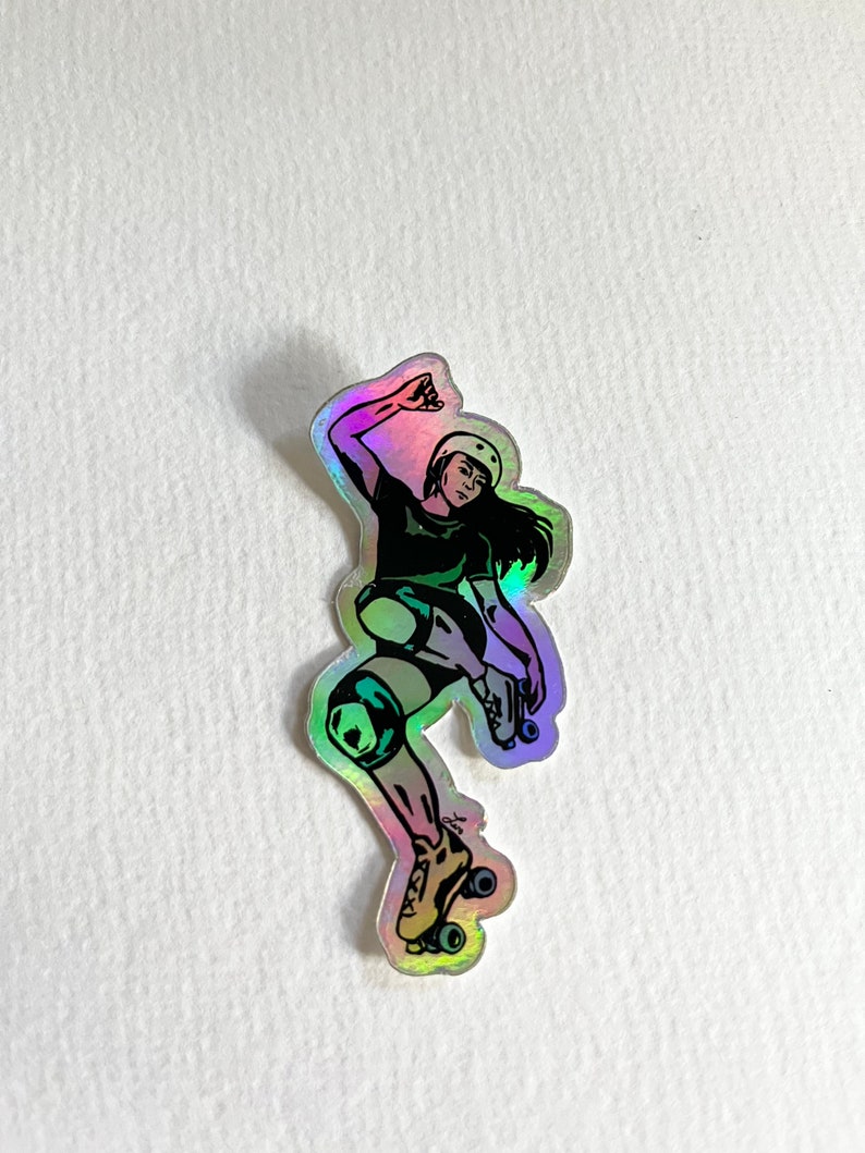 Holographic Roller Derby Skate Park Sticker - Etsy