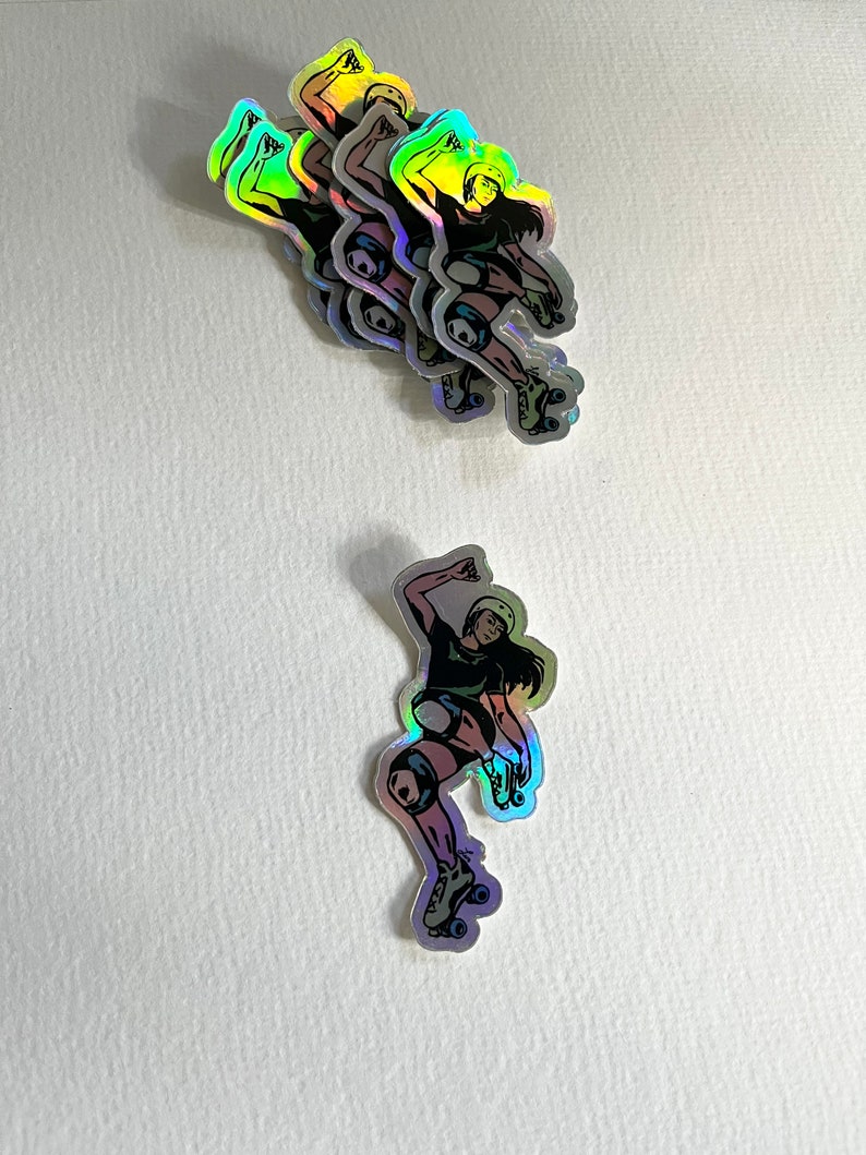 Holographic Roller Derby Skate Park Sticker - Etsy