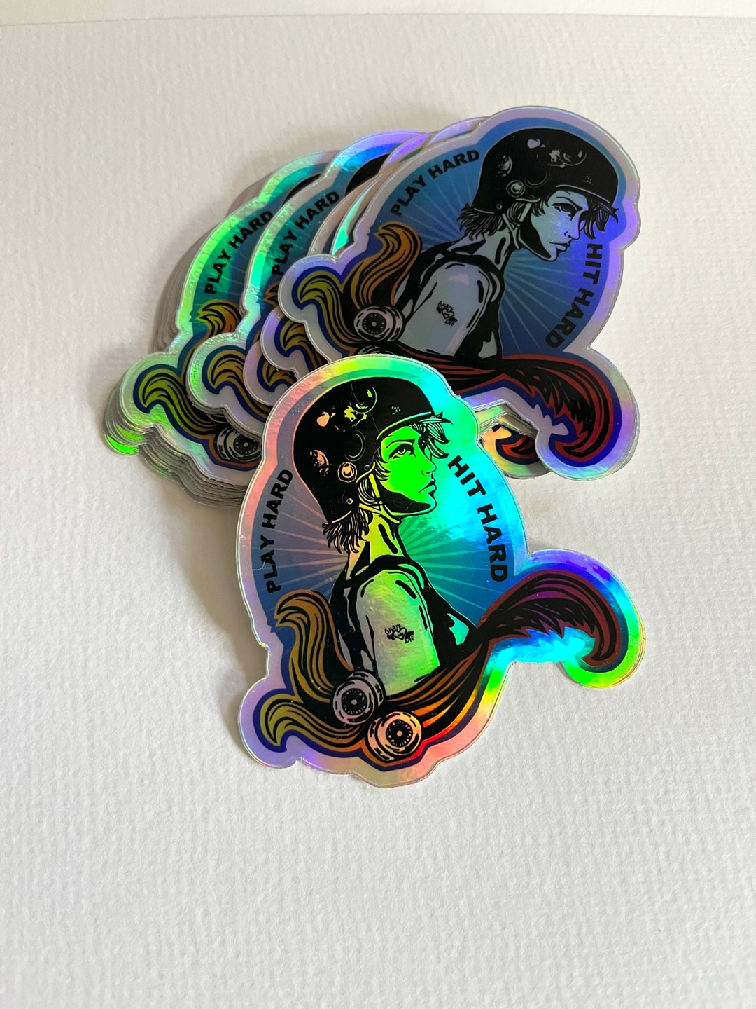 Holographic Roller Derby Sticker - Etsy