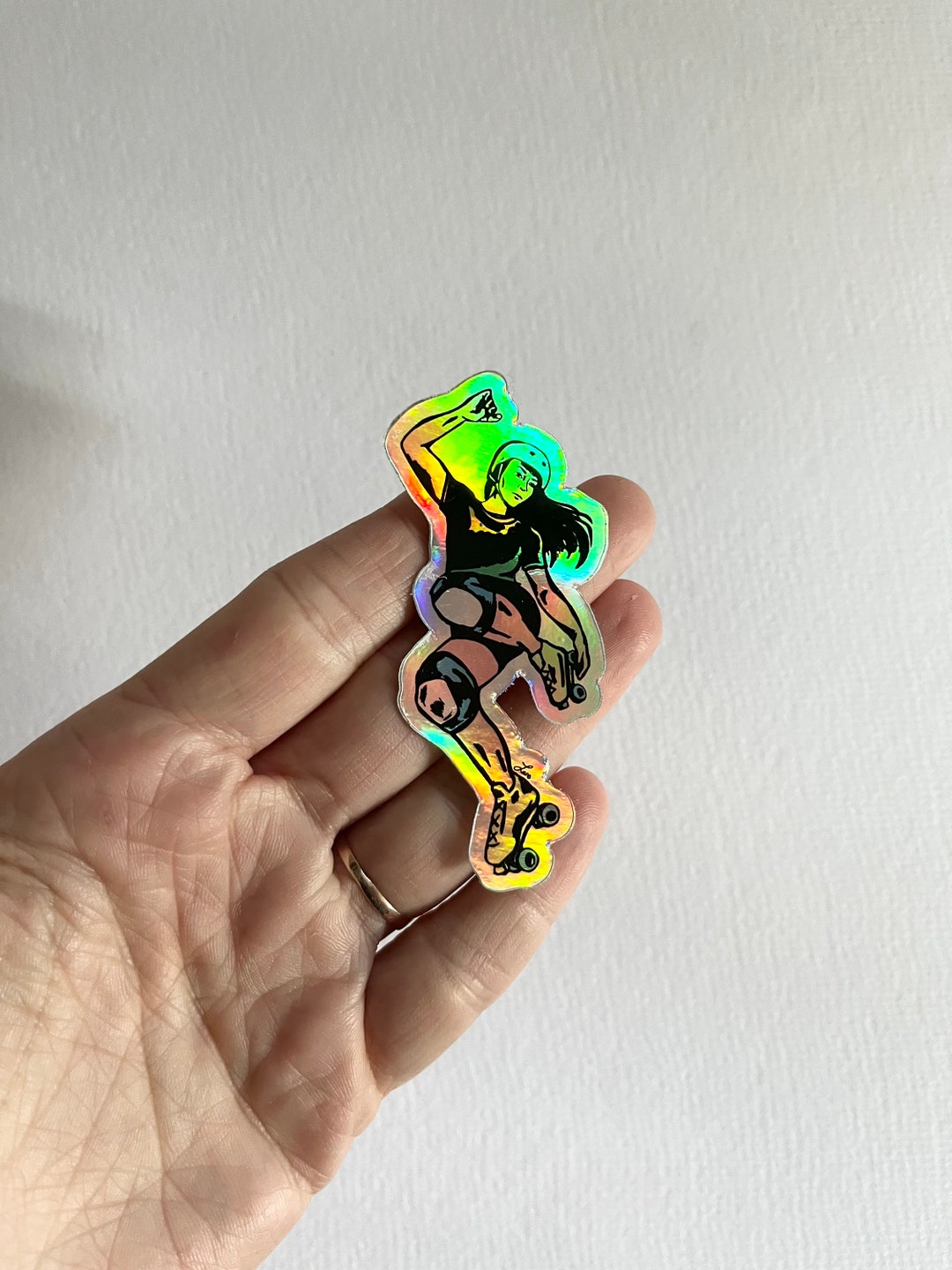 Holographic Roller Derby Skate Park Sticker - Etsy