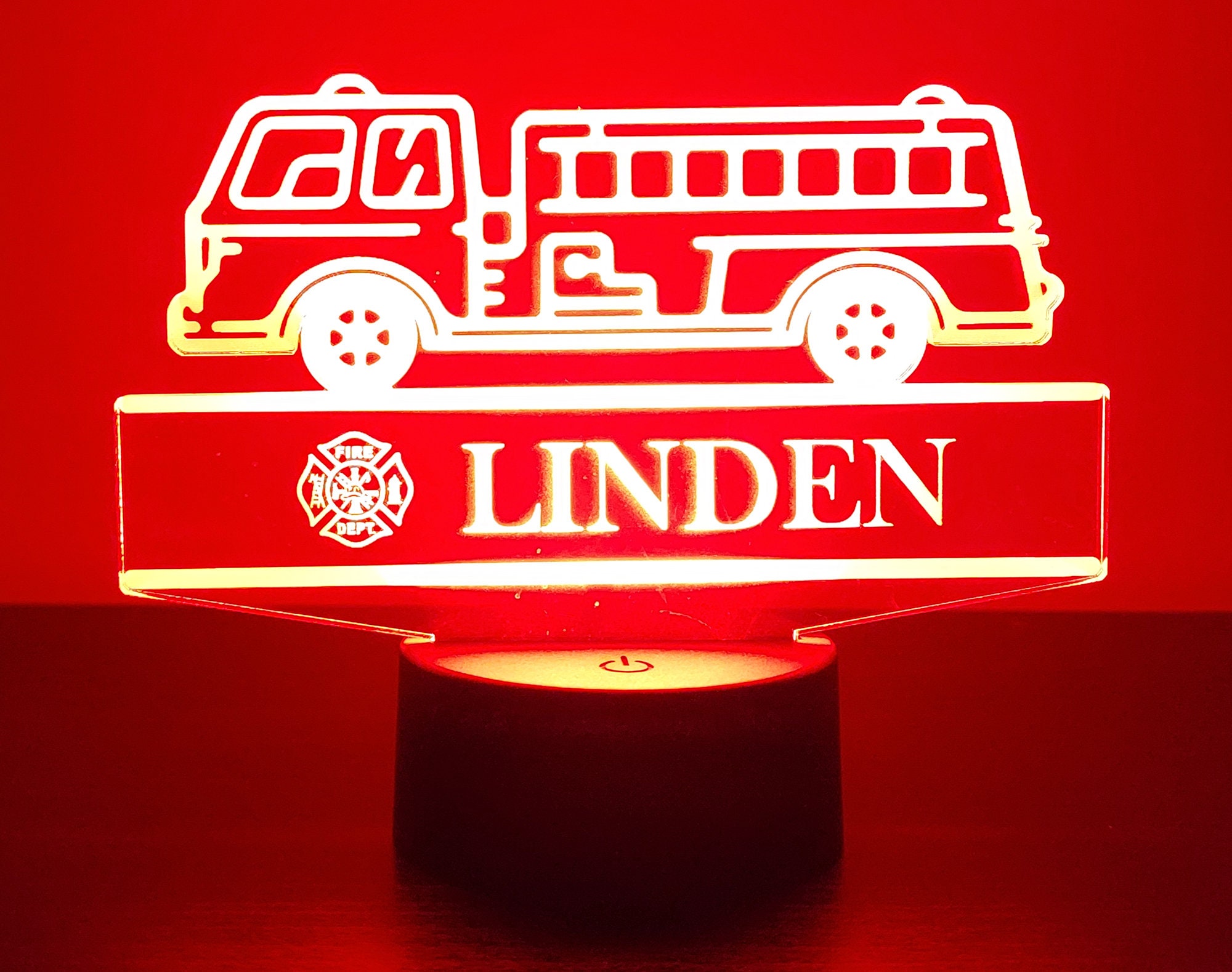 Personalized Color-changing Fire Truck LED Kid's Night Light - Etsy