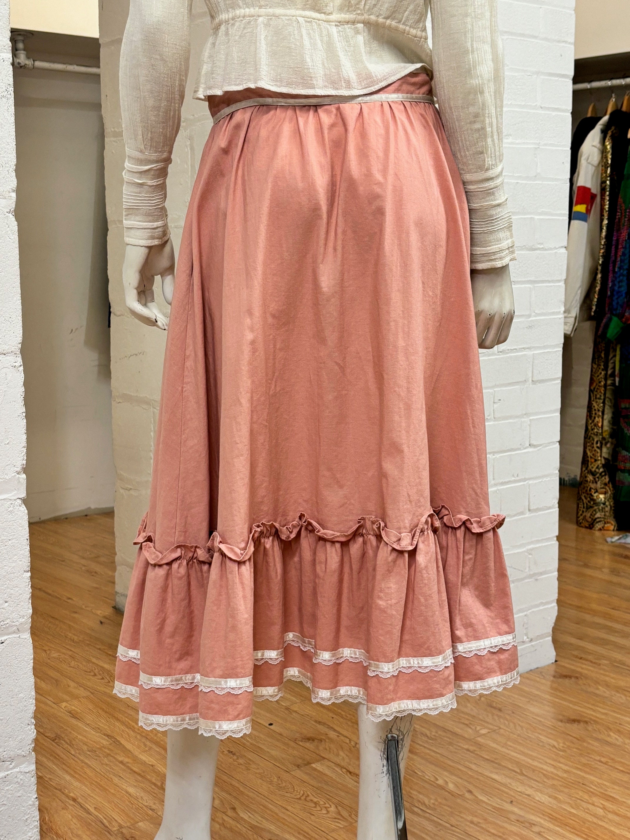 1970s Jessica's Gunnies Blush Pink Prairie Skirt Sax - Etsy