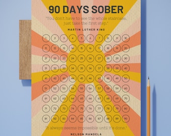 90 Days Sober Tracker / Calendar PDF JPG Printable File - Etsy