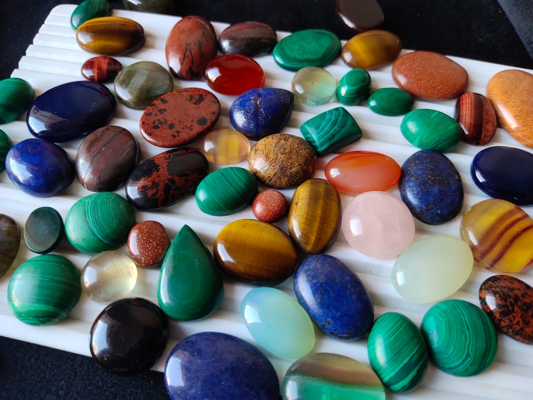 Mixed Gemstone Cabochons: Wholesale Crystal Lot for Jewelry Making - Etsy