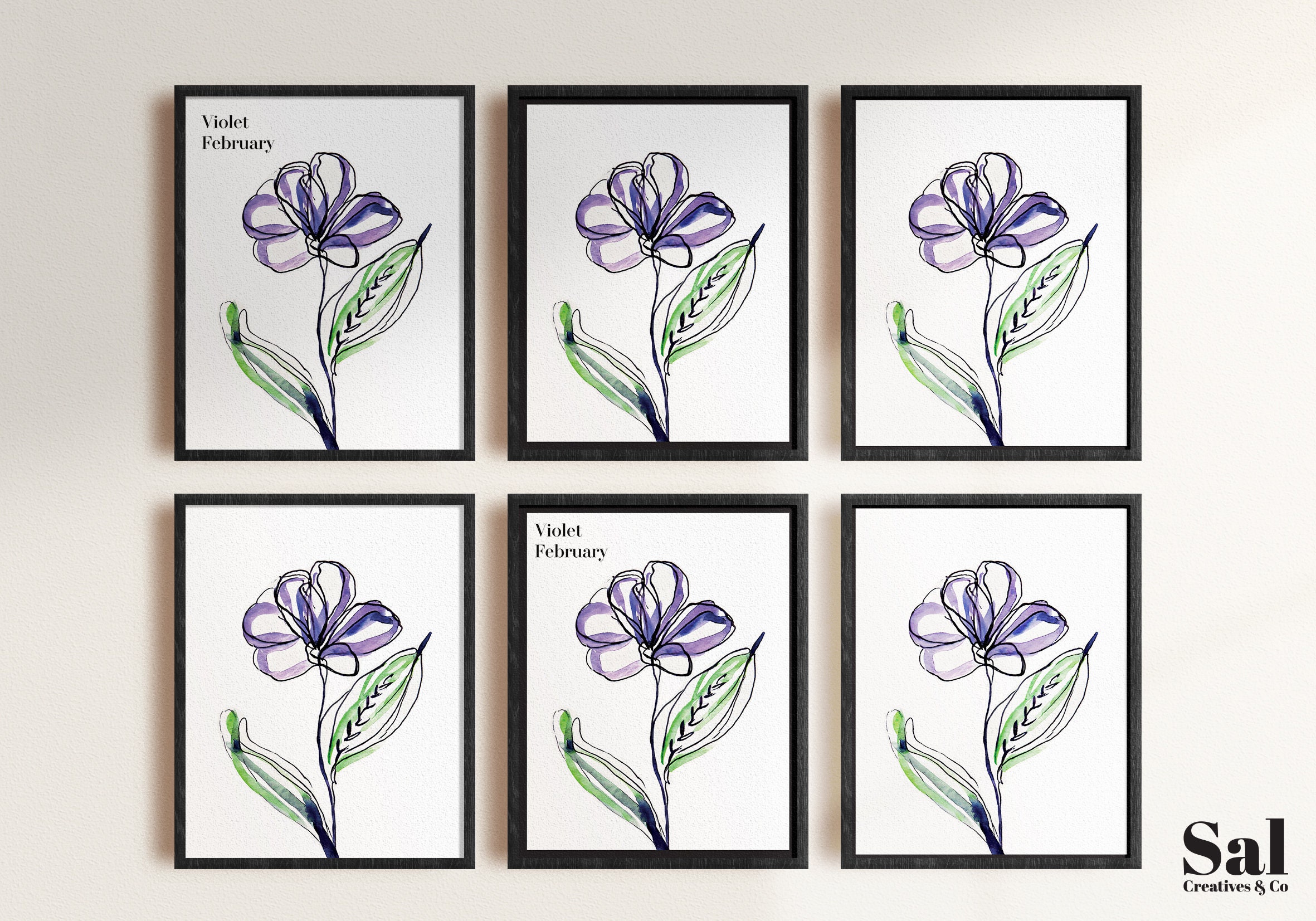 Violet February Birth Flower Digital Print - Etsy