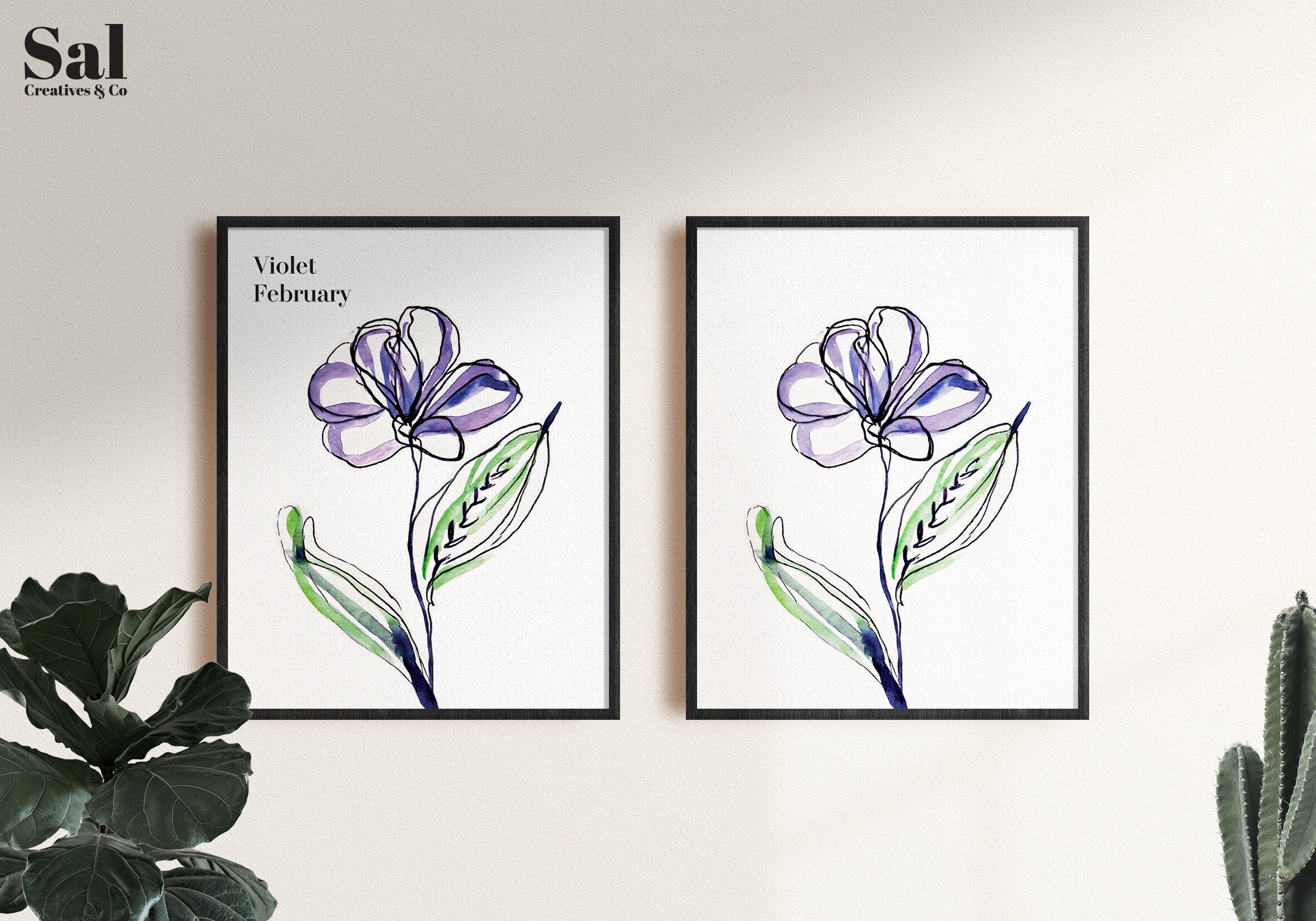 Violet February Birth Flower Digital Print - Etsy