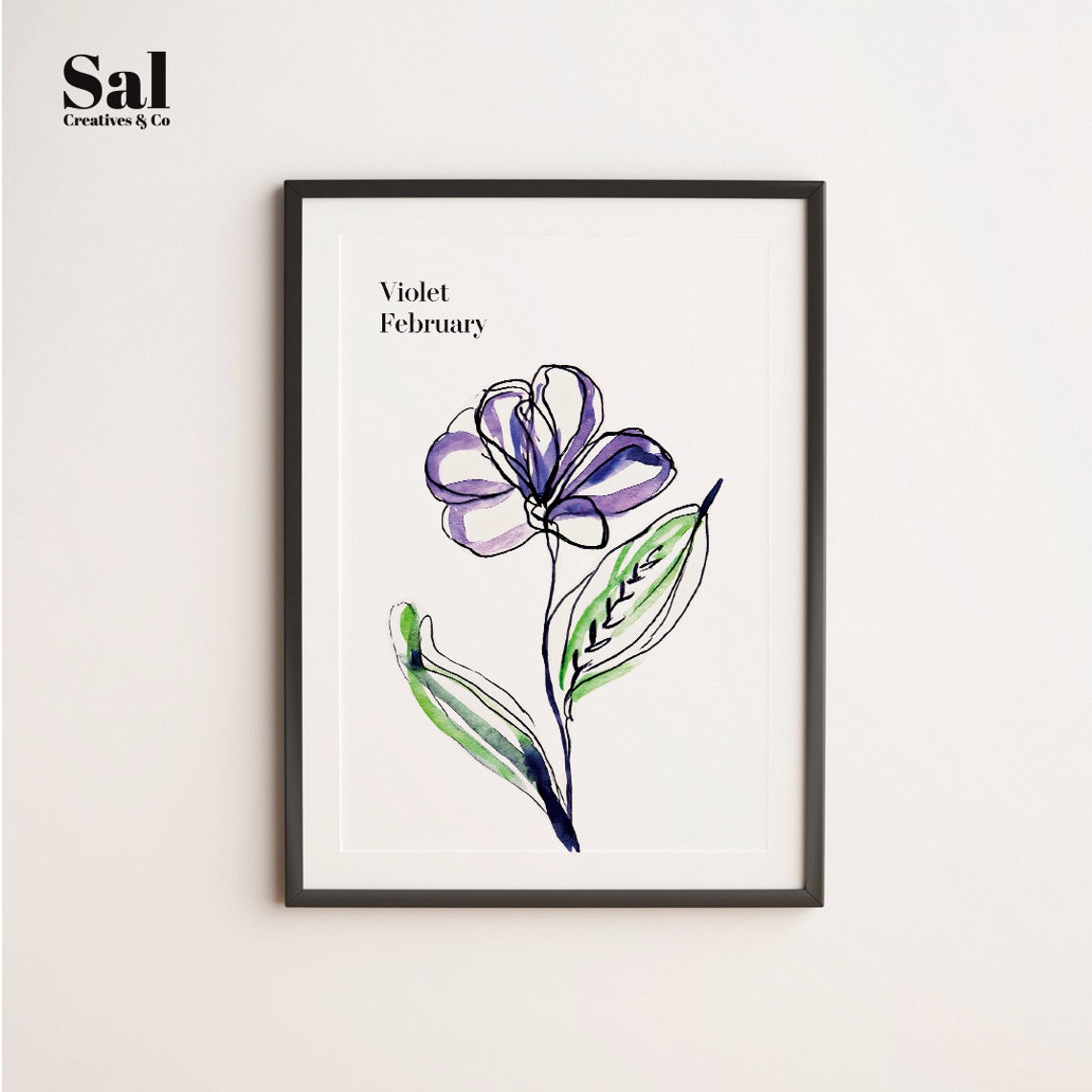 Violet February Birth Flower Digital Print - Etsy