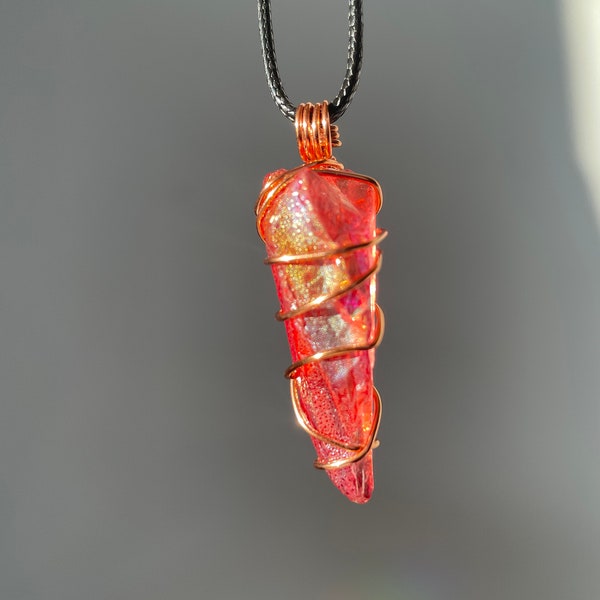 Ruby Aura Quartz - Etsy