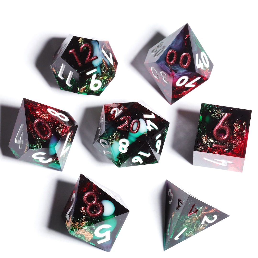Dnd Dice, Dnd Dice Set for TTRPG Dungeons and Dragons Handmade Sharp ...